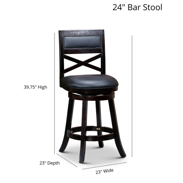 Red Barrel Studio® 24" Counter Height Swivel Stool. Solid Hardwood ...