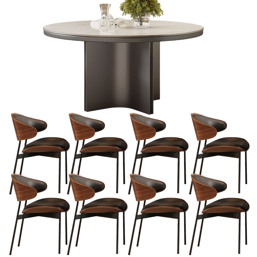 Elamer Modern light luxury simple round dining table set | Wayfair