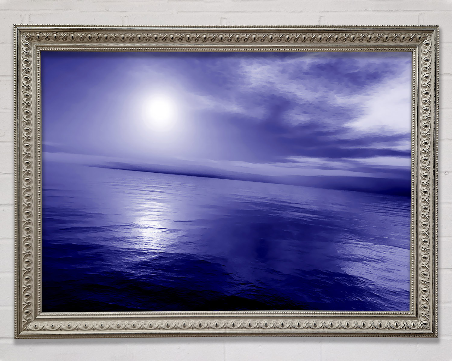 Bright Star Reflecting Rays Blue Purple 02 - Single Picture Frame Art ...