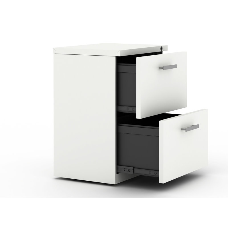 Friant My-Hite Metal Vertical Filing Cabinet with 2 Drawers, 4 Casters ...