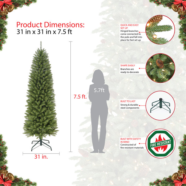 The Holiday Aisle® Slender Green Fir Christmas Tree & Reviews - Wayfair ...