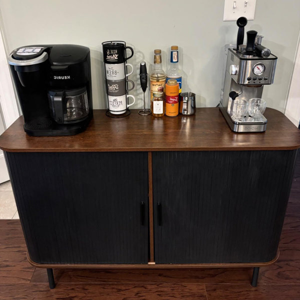 Ebern Designs 31''W Buffet Sideboard Cabinet with Storage, Fluted ...