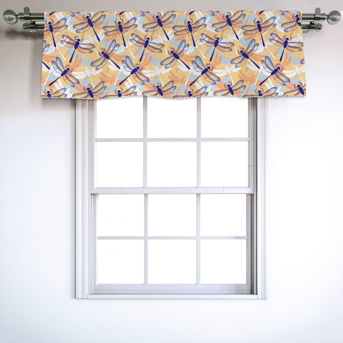 East Urban Home Dragonfly 54" Window Valance | Wayfair