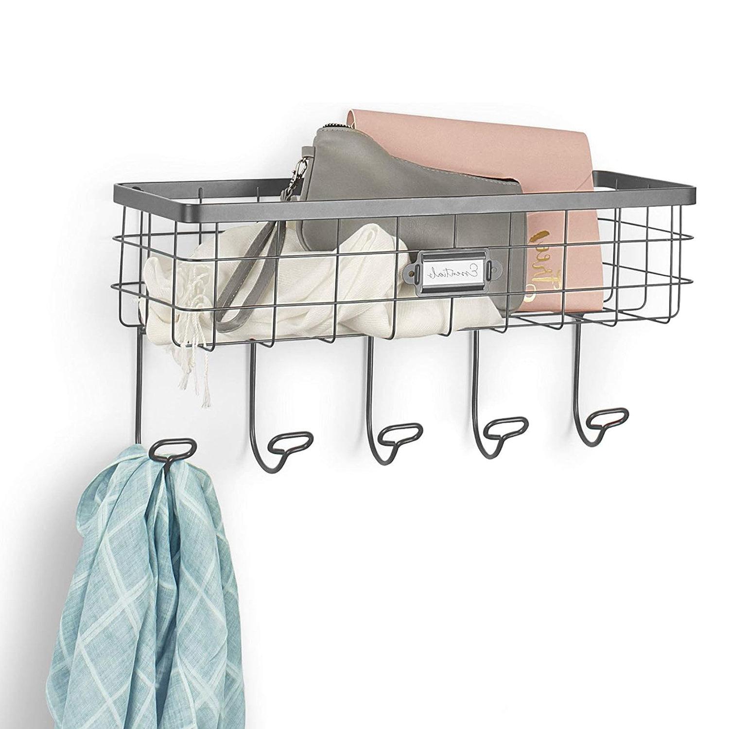 Rebrilliant Hanson Vintage Wire Wall Storage Organizer With Wall Basket ...