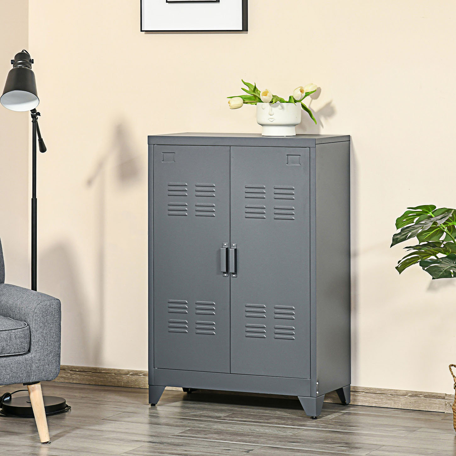 Hokku Designs Modern Industrial Storage Cabinet Storage Organizer | Wayfair