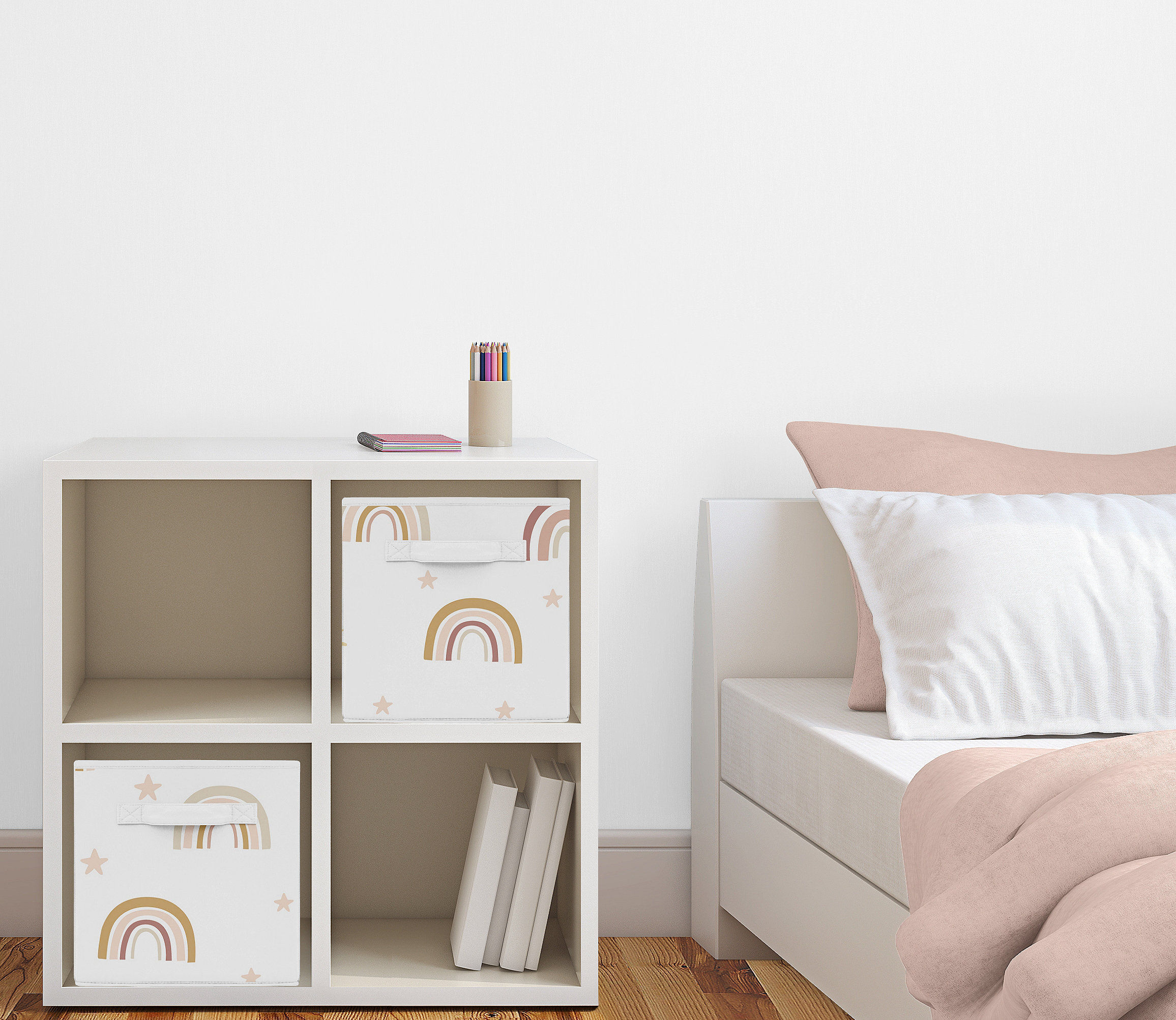 Sweet Jojo Designs Boho Rainbow Fabric Cube or Bin Set | Wayfair