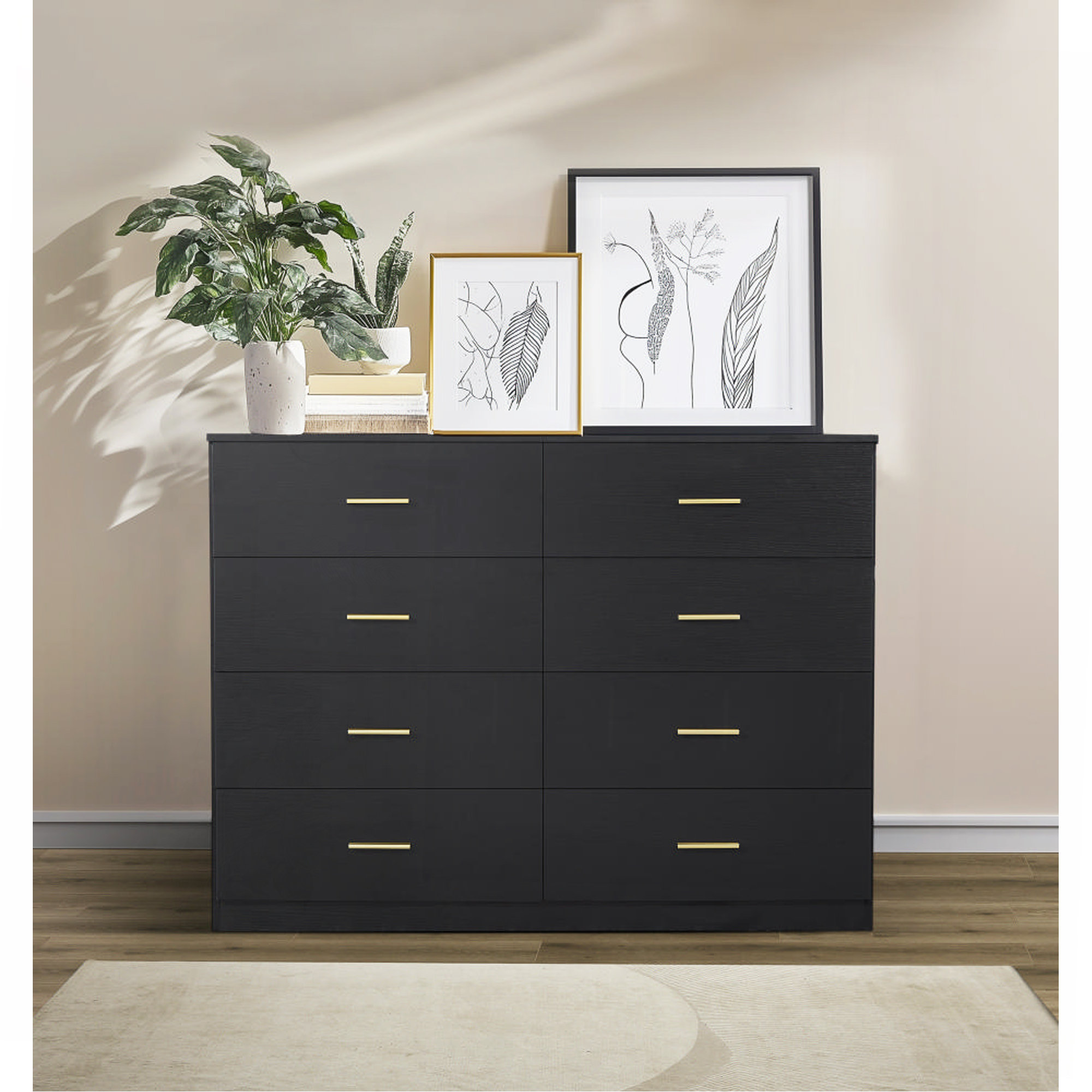 Latitude Run® Modern Bedroom Dresser With 8 Drawers, Sturdy And ...