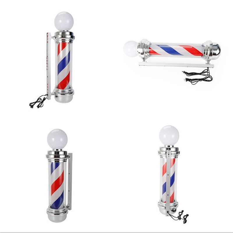 Orren Ellis 33" Barber Shop Pole Rotating Light Salon Sign Illuminated ...