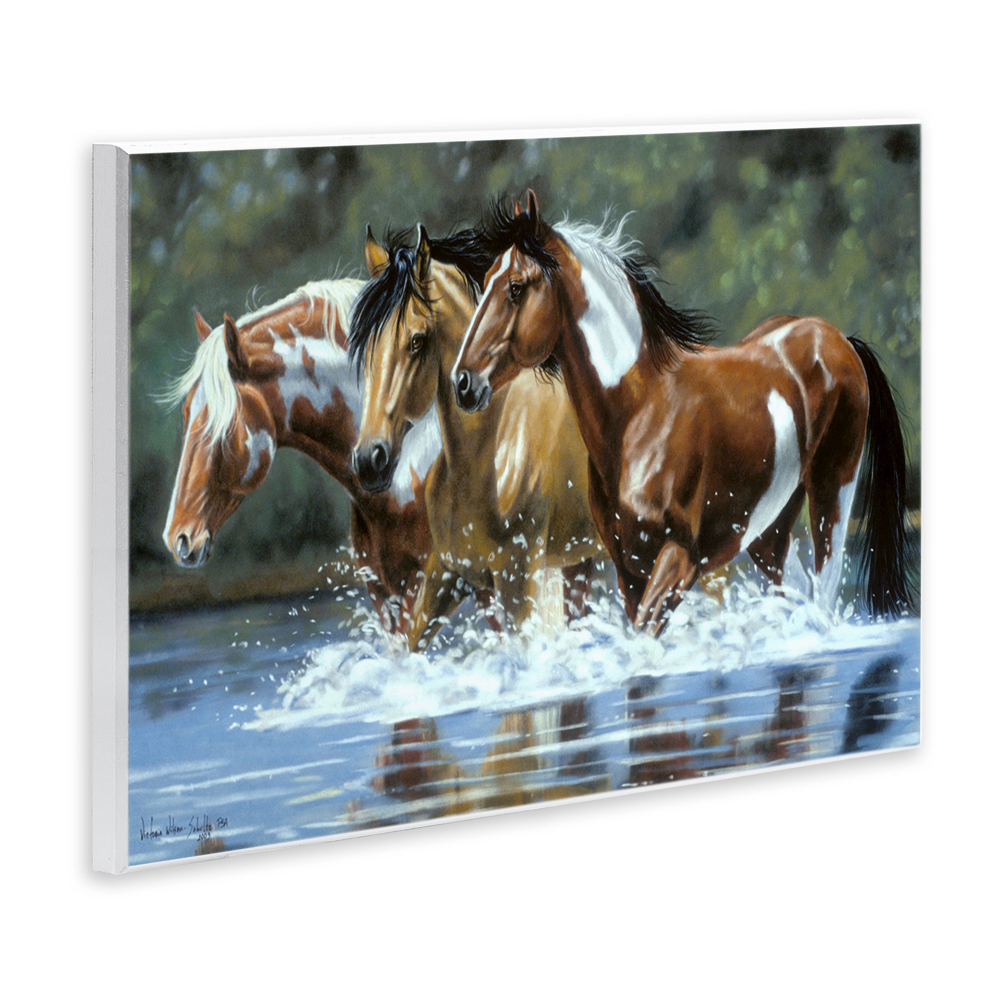 Stupell Industries Heading Upstream Horses Wall Plaque Art by Victoria ...