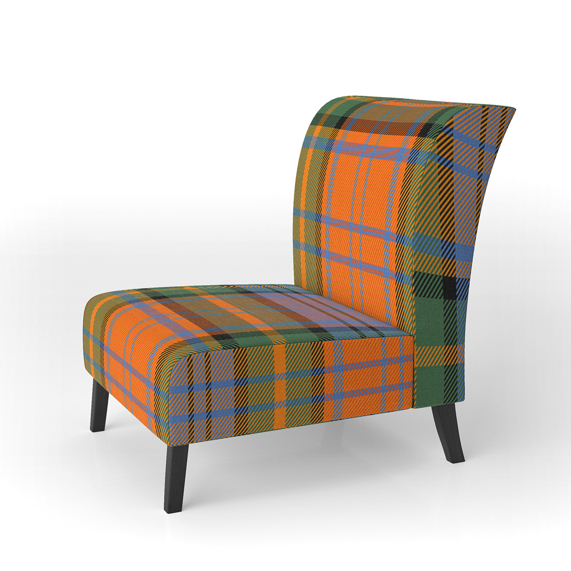 Ophelia & Co. Green And Orange Checked Tartan - Upholstered Patterned ...