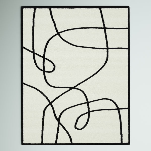Mercury Row® Arline Abstract White Area Rug & Reviews | Wayfair