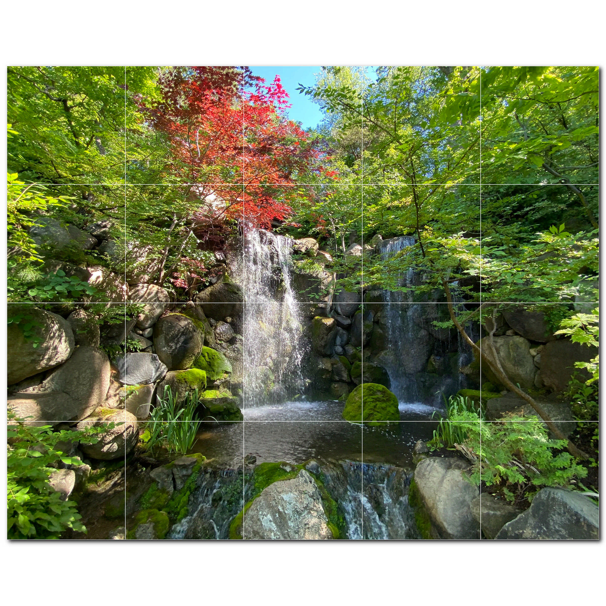 Picture-Tiles.com 30" x 24" Ceramic Waterfalls Photo Decorative Mural ...