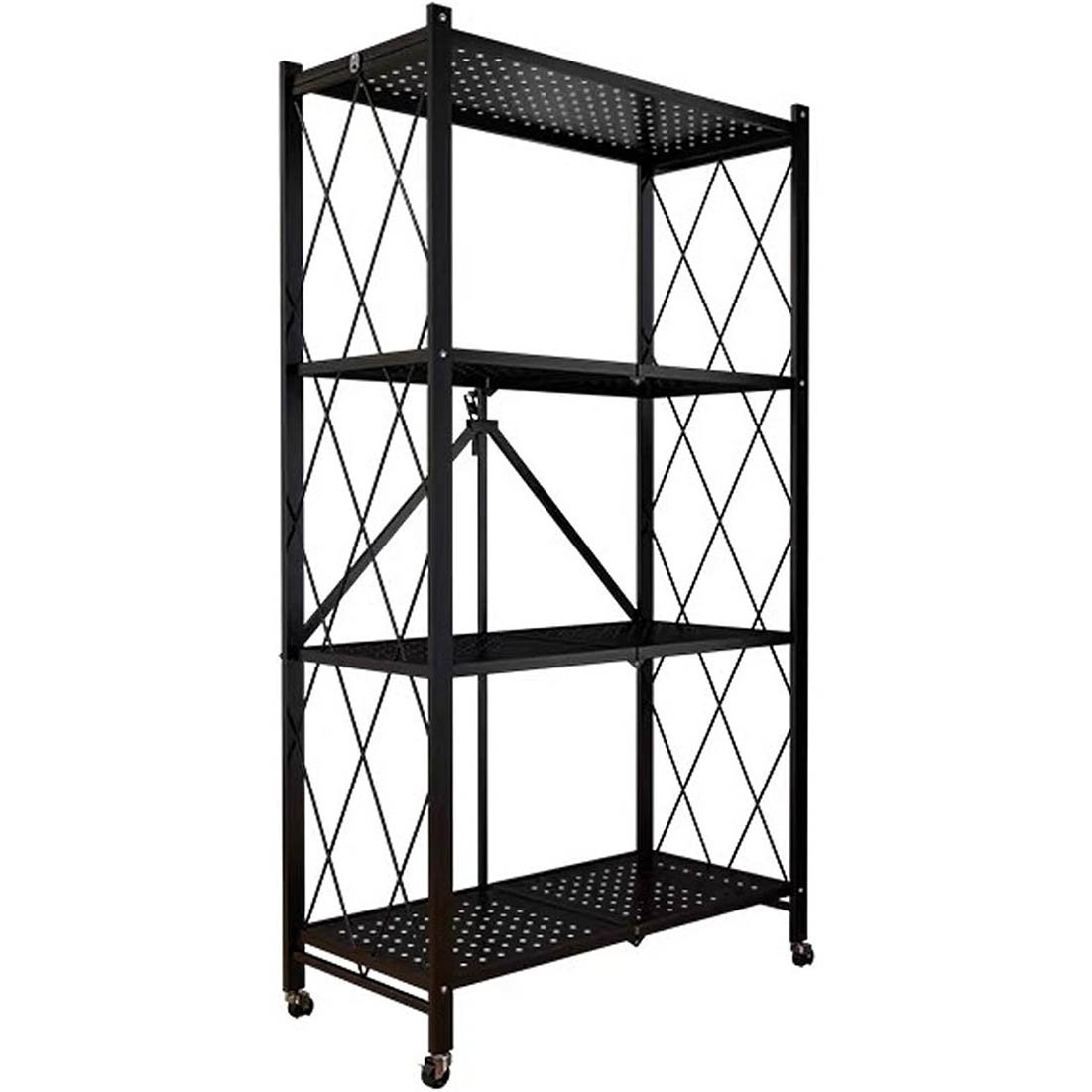 17 Stories Storage Shelves,4-Shelf Foldable Metal Shelving Units | Wayfair