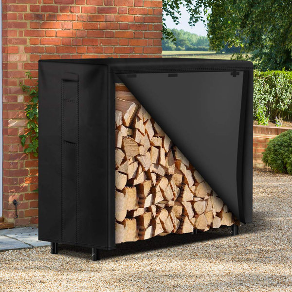 Symple Stuff 4Ft Heavy Duty Firewood Rack With Waterproof Cover ...