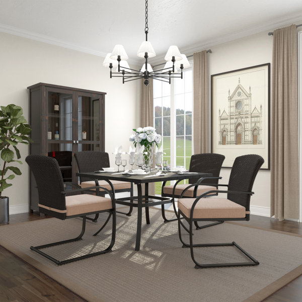 Blue Elephant 4 - Person Extendable Steel Breakfast Nook Dining Set ...