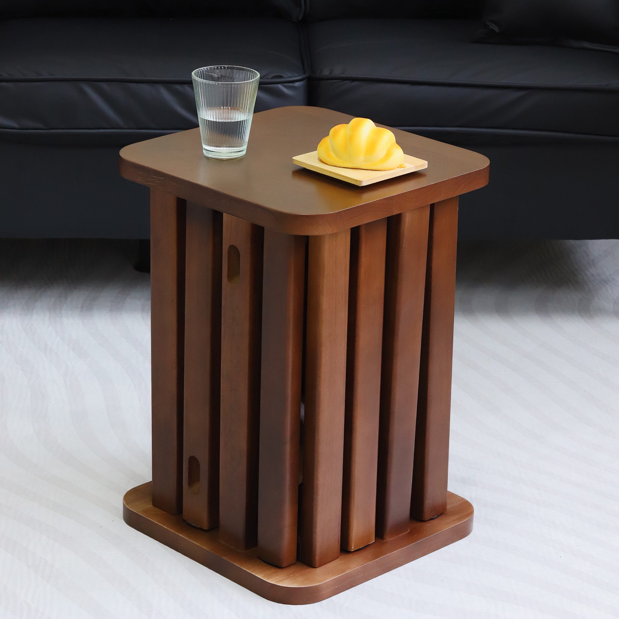 Brayden Studio Stackable Stool, 4 Pieces Wooden Stool Embedded Side ...