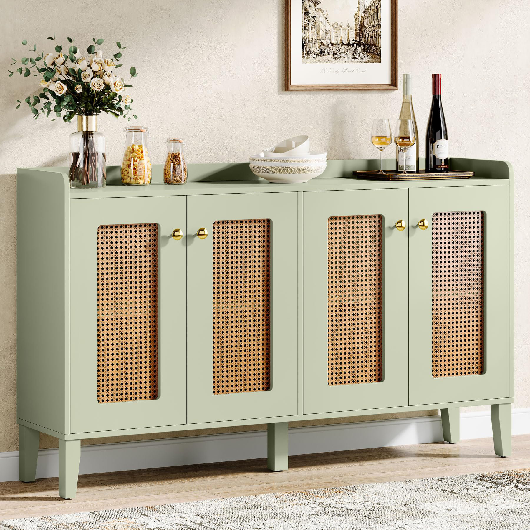Bay Isle Home™ 59" Rattan Sideboard Buffet (Mint Green) - Wayfair Canada