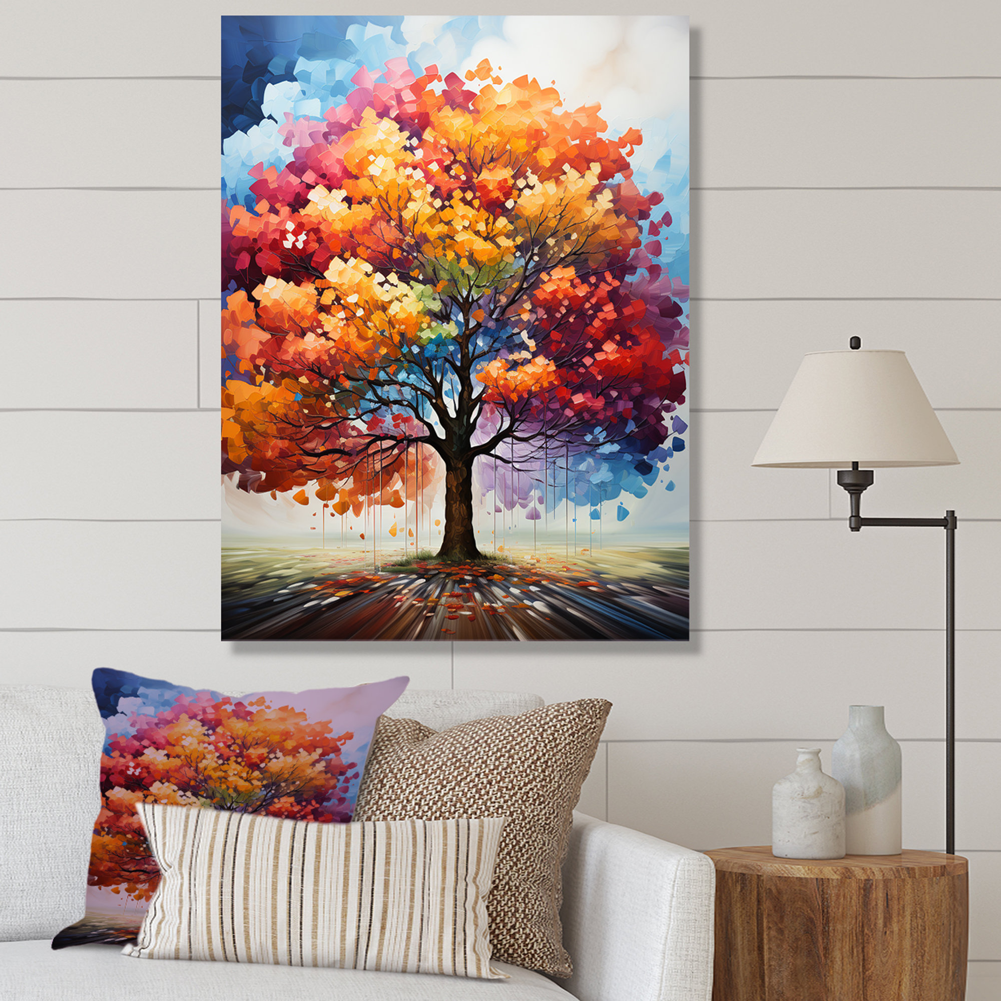 Winston Porter Bright Colors Maple Trees On Canvas Print | Wayfair
