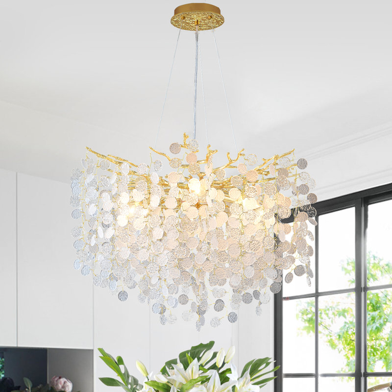 Mercer41 Modern Crystal Chandelier, Tree Branch Pendant Ceiling Light ...