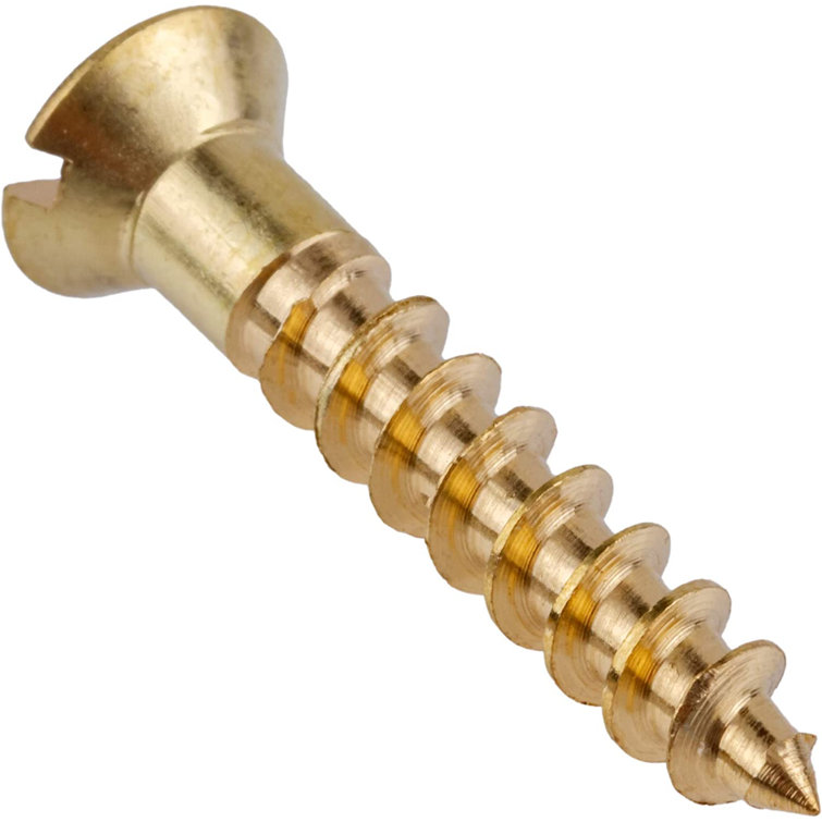 UNIQANTIQ HARDWARE SUPPLY Solid Brass Flat Countersunk Head Slot Drive ...