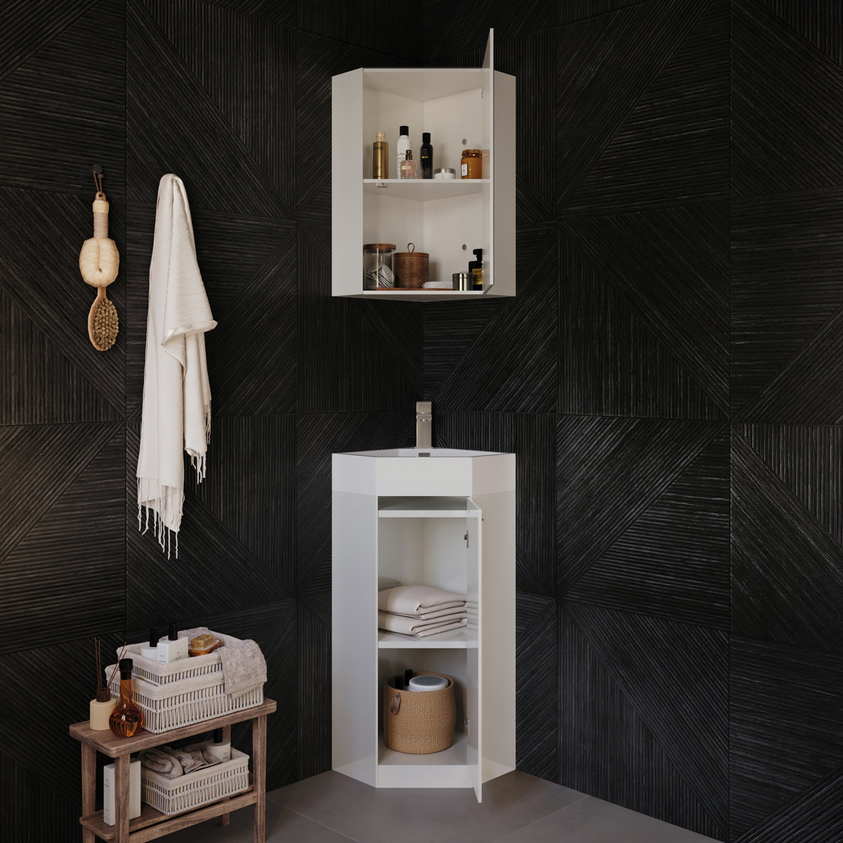 Fresca Coda 14" Freestanding Single Sink Corner Bathroom Vanity Set ...