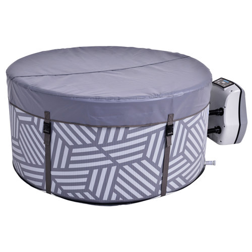 JLeisure 120 Volt 4 - Person 110 - Jet Round Inflatable Hot Tub in Gray ...