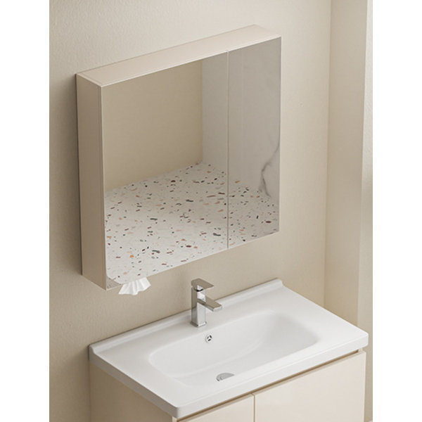 Wade Logan® Clayt Cream-style Rock Slab Ceramic Seamless One-piece ...