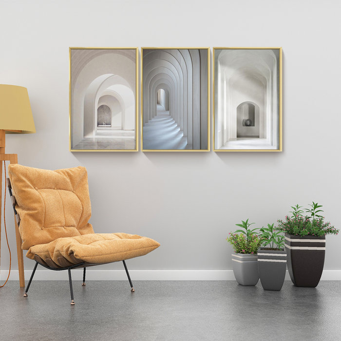 Corrigan Studio® Elegant Aluminum Framed Wall Art - 3 Piece Picture ...