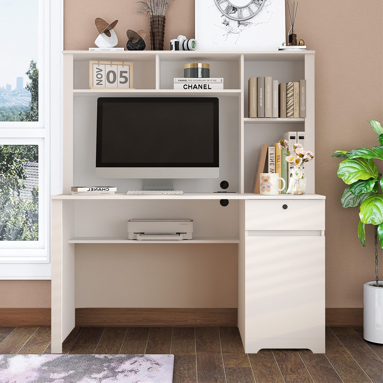 Latitude Run® Versailles 51.3'' W Rectangle Computer Desk with and ...