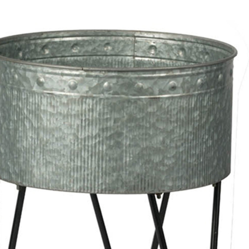 17 Stories Set Of 3 Huxley Metal Decorative Pots | Wayfair