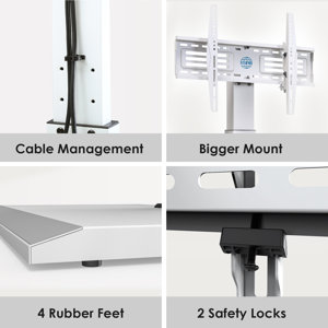 Ebern Designs Universal Swivel Floor TV Stand TV Mount with Iron Base ...