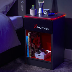 X Rocker Carbon-Tek Bedside Table With Wireless Charging And LED Lights ...