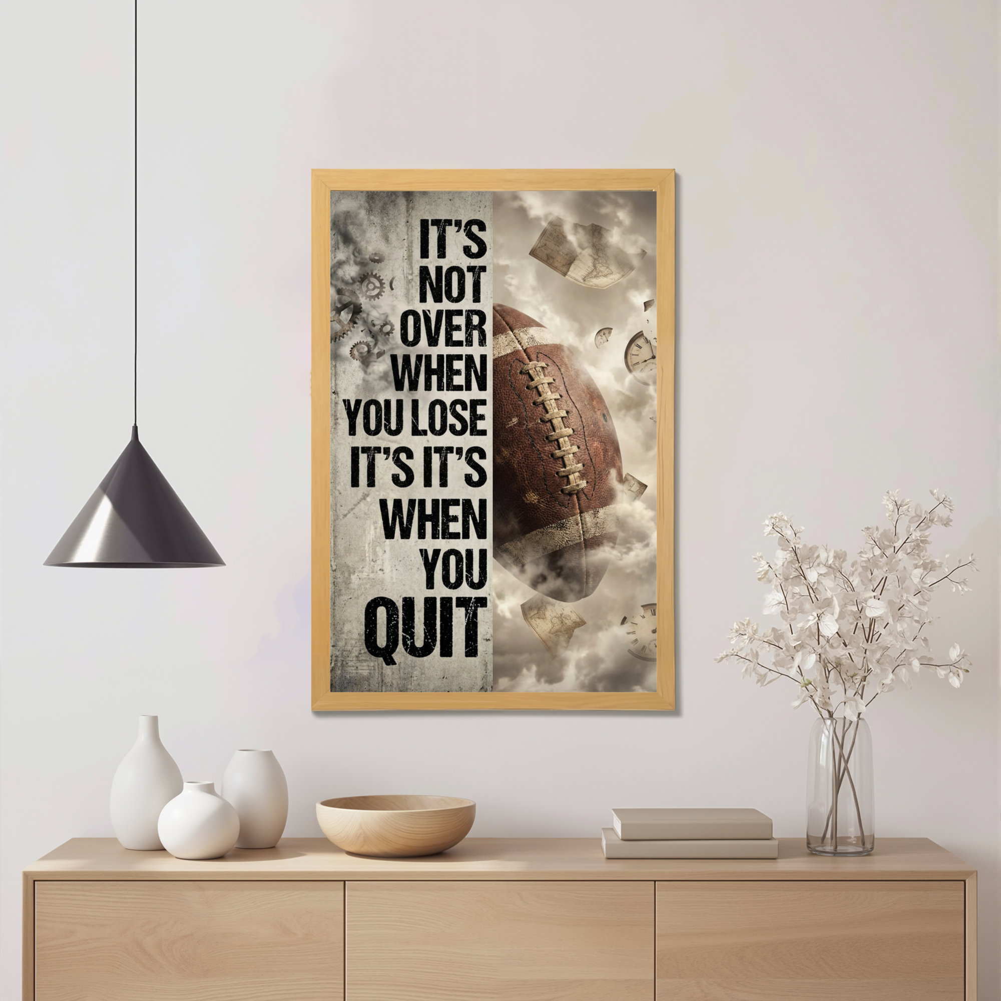 Winston Porter Football Motivational Quote Canvas Wrapped Wall Art Oil ...