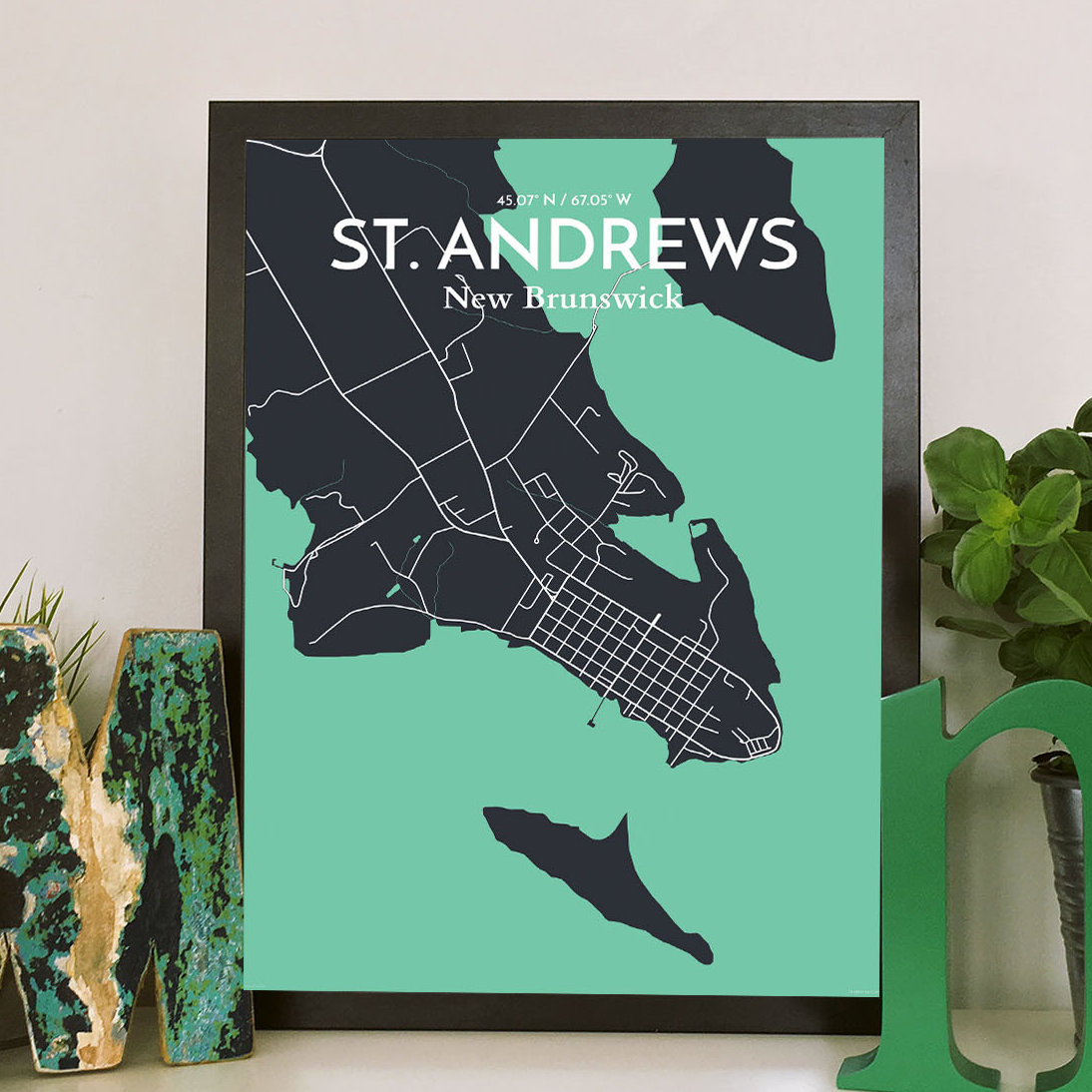 Wrought Studio™ 'St. Andrews City Map' Graphic Art Print Poster in ...