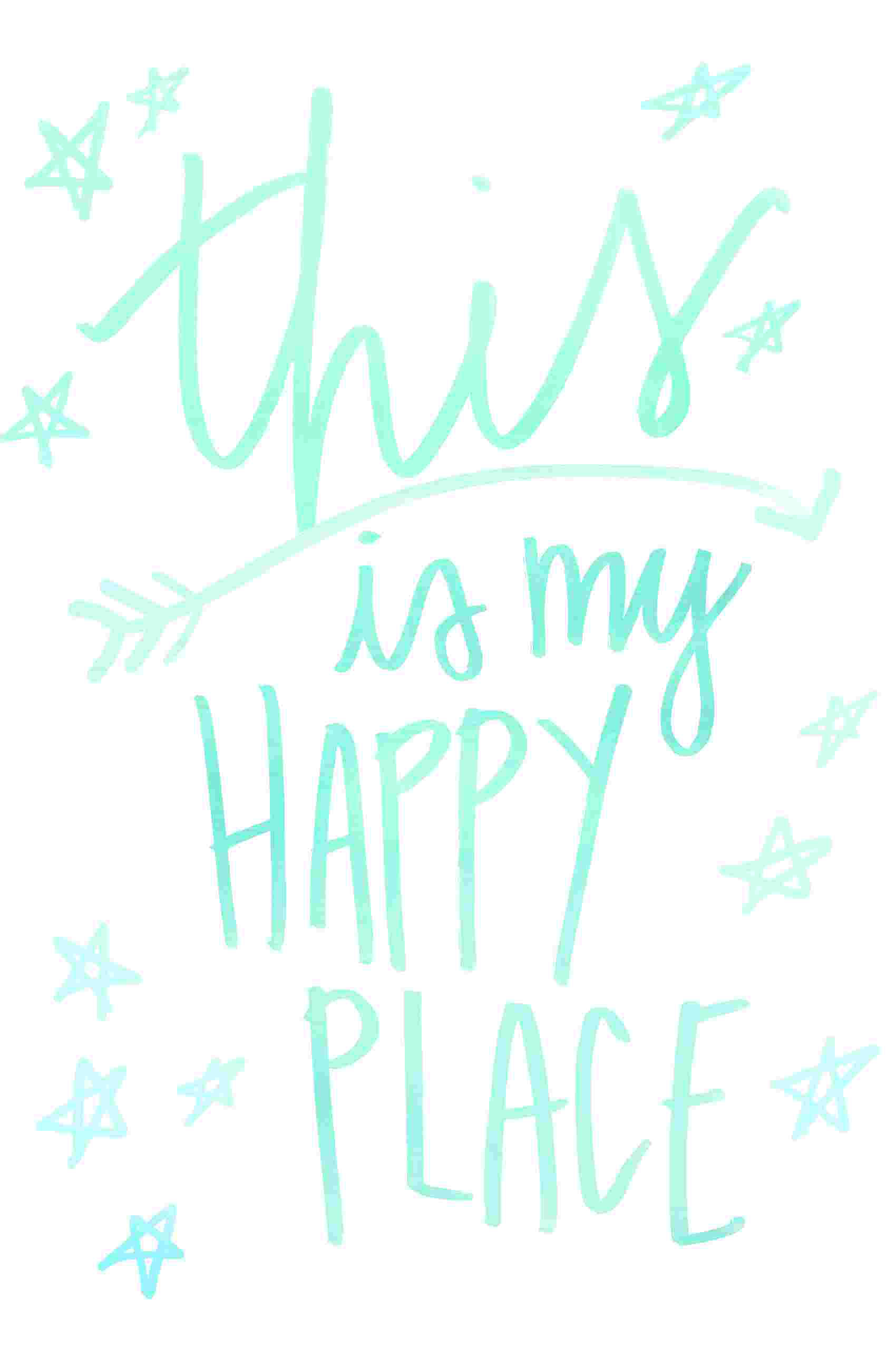 Trinx This Is My Happy Place Stars - Wrapped Canvas Textual Art | Wayfair