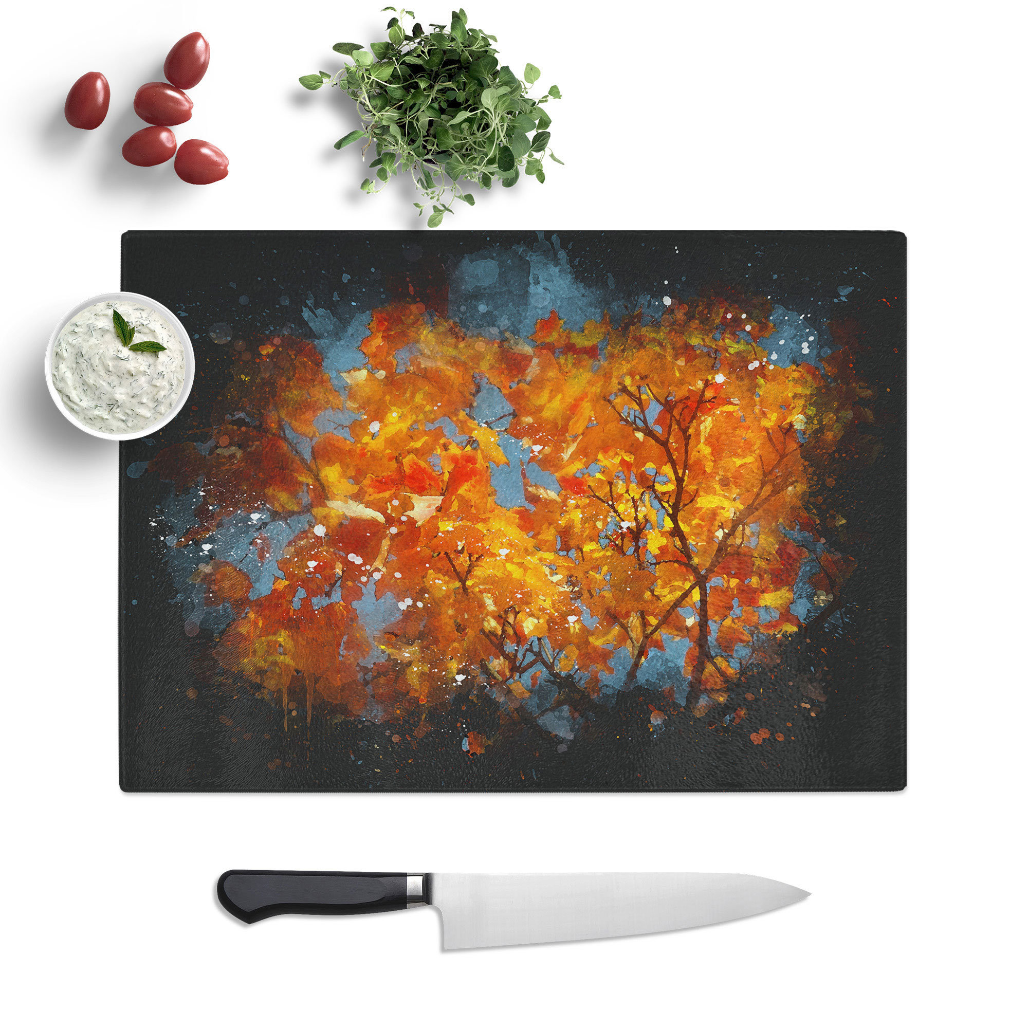 East Urban Home Maple Tree Vol.3 Paint Splash Chopping Board | Wayfair ...