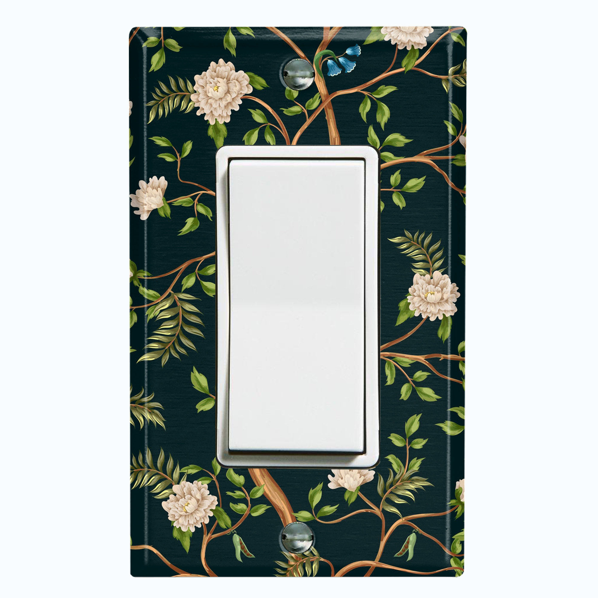 WorldAcc Metal Light Switch Plate Outlet Cover (Flower Green Tree ...