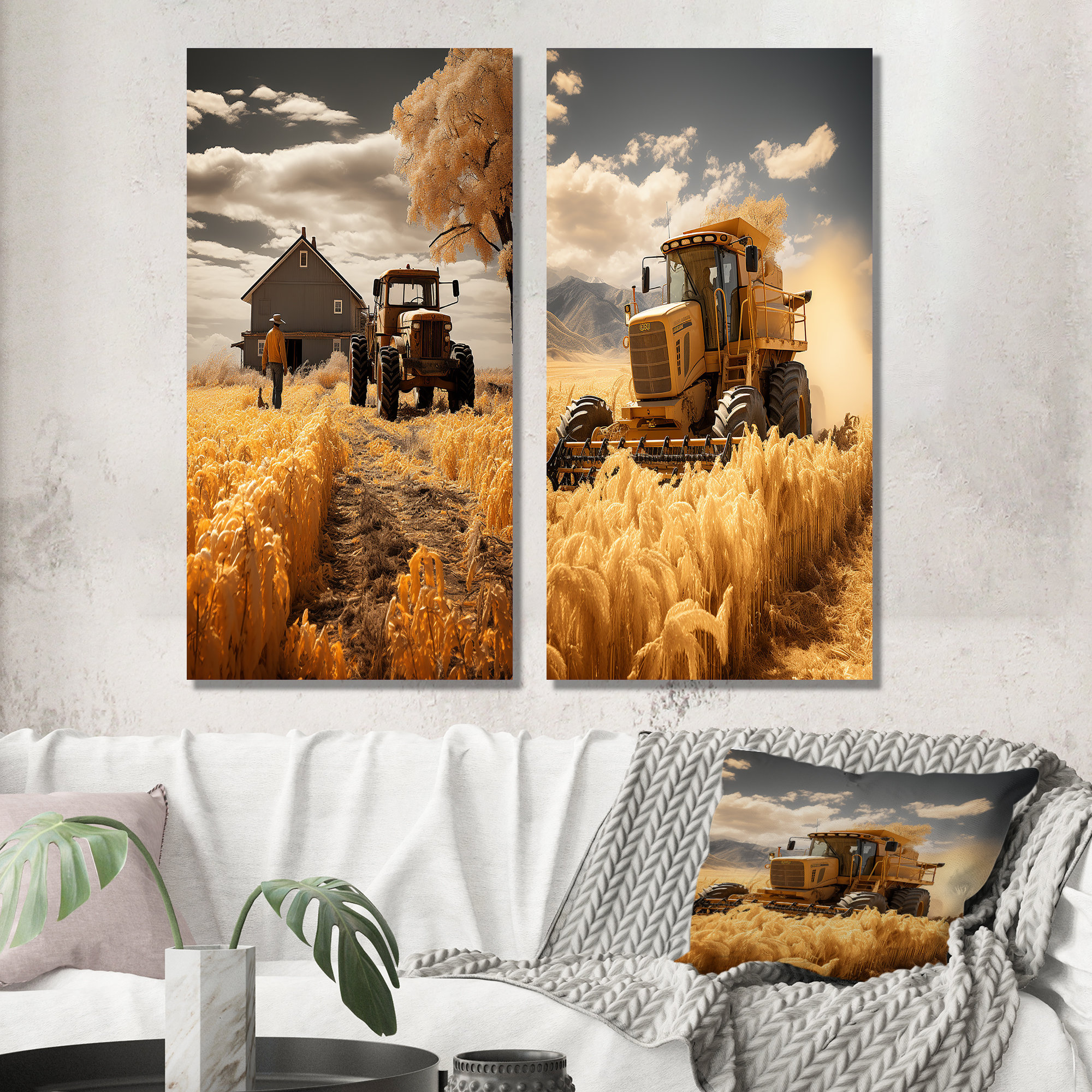 Red Barrel Studio® Farm Harvesting Gold Field " Farm Harvesting Gold ...