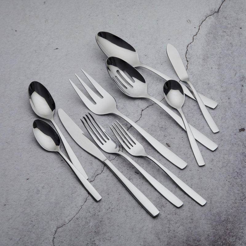 Ornative Flatware ELOISE 18/0 Silver Stainless Steel Flatware Set ...