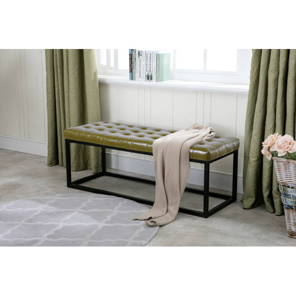 Trent Austin Design® Olmsted Faux Leather Bench with Metal Legs | Wayfair