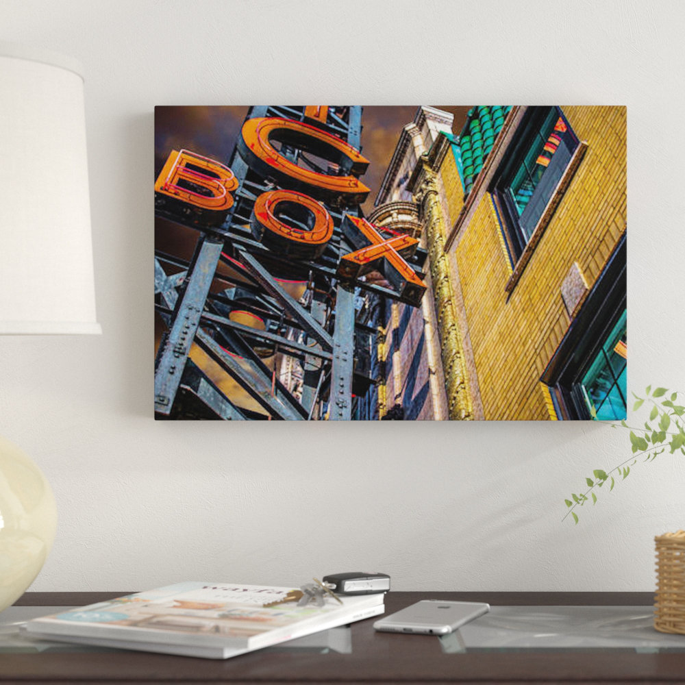 East Urban Home 'Music Box Theatre' Textual Art on Canvas | Wayfair