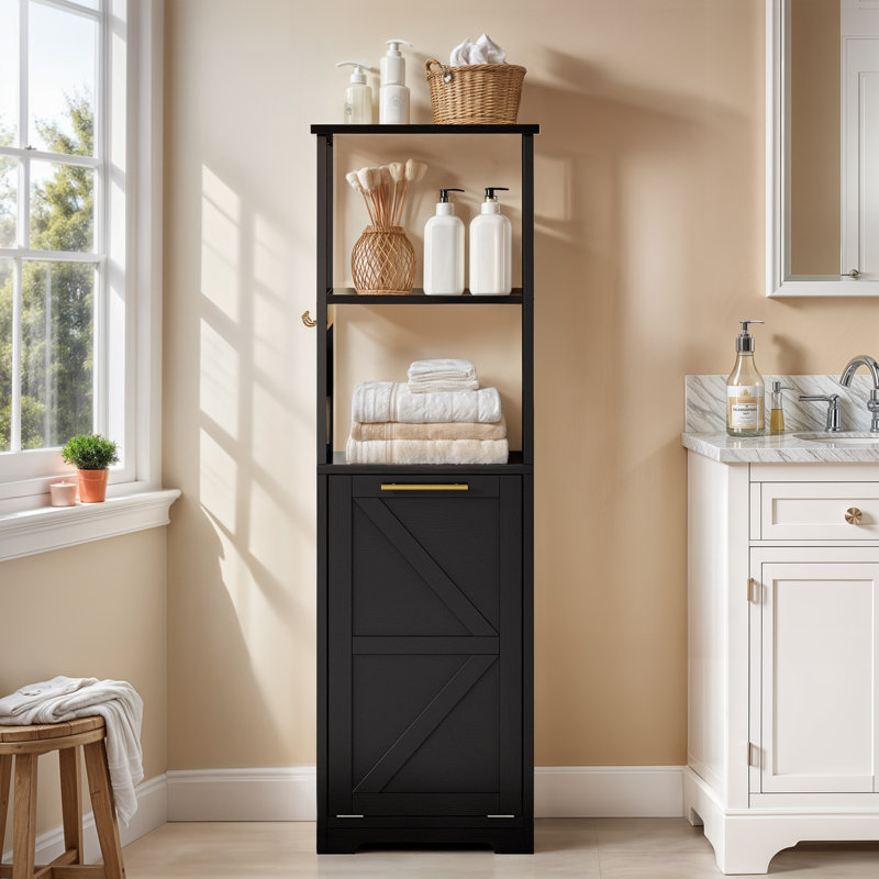 Gracie Oaks Molimo Medium Density Fiberboard (MDF) Freestanding Linen ...