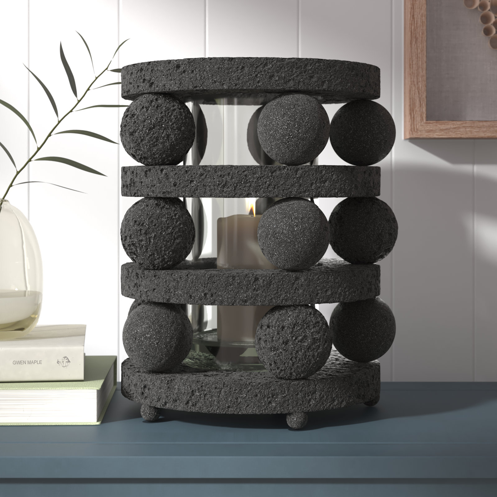 Beachcrest Home™ 2 Tier Orbit Cement Hurricane | Wayfair