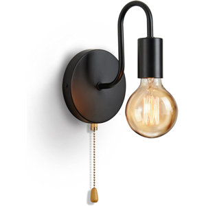 Ebern Designs Kiarna Vintage Pull Chain Wall Sconce Light with Switch ...