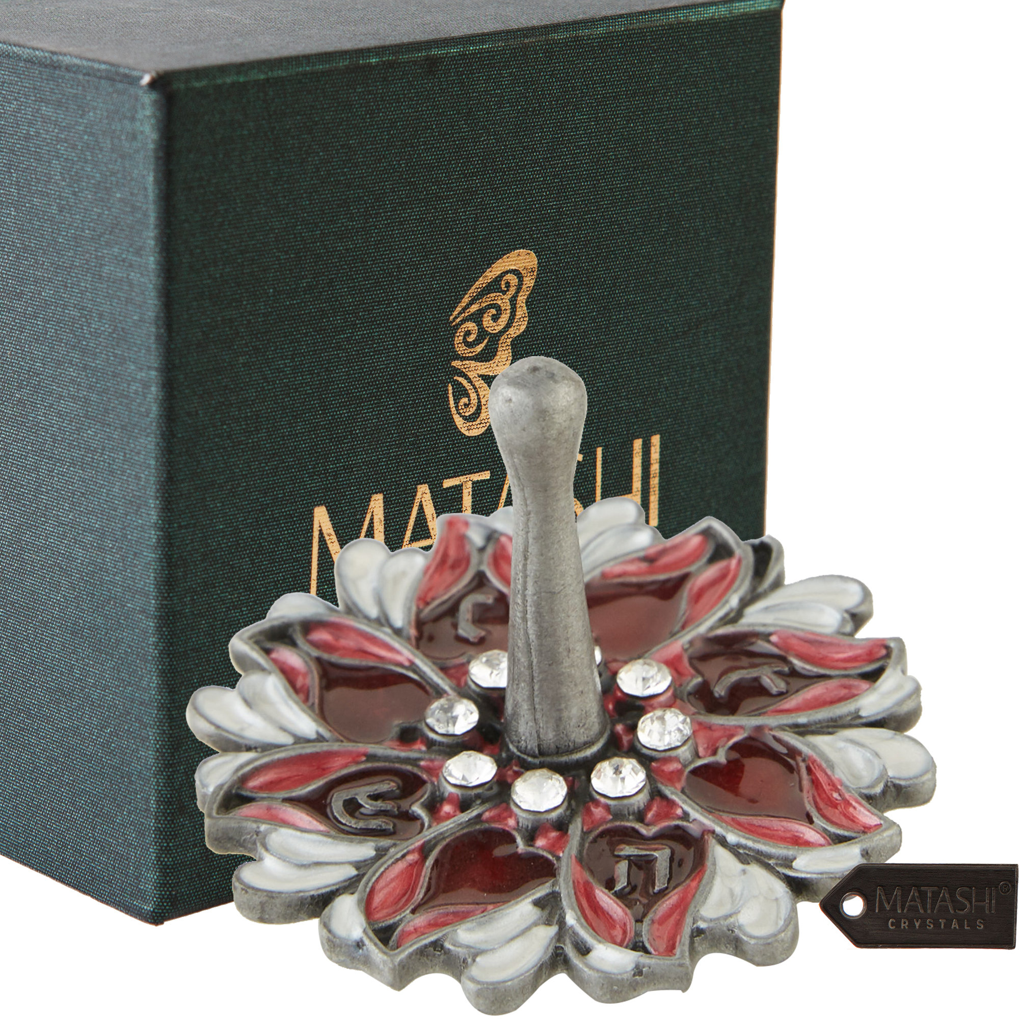 Matashi Crystal Hand Painted Flower Menorah | Wayfair
