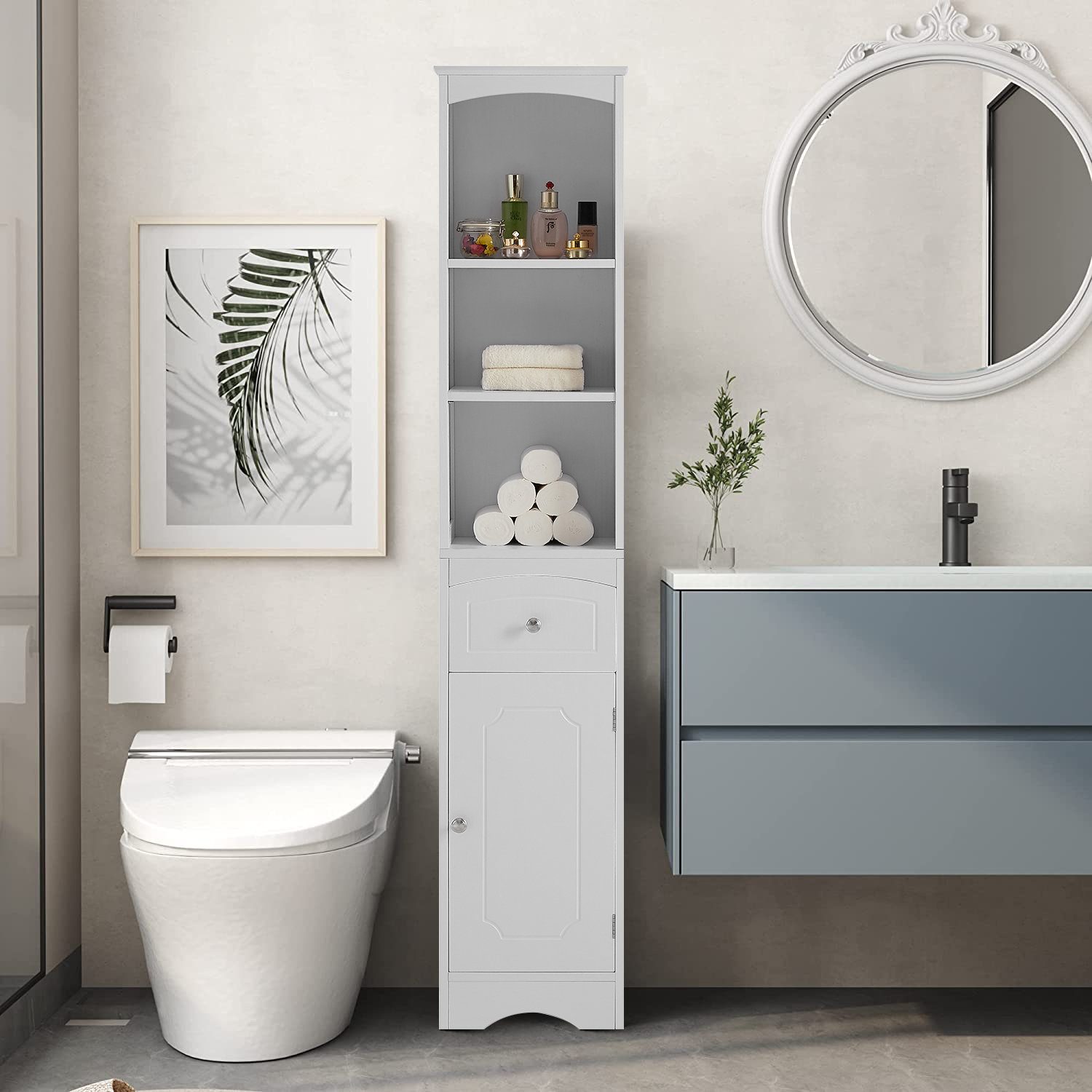 Red Barrel Studio® Edva Simple and practical bathroom storage cabinet ...