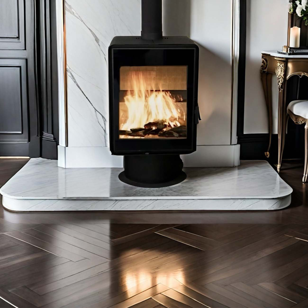 Hart Enjoy life Large glass metal wood fire heating fireplace - Wayfair ...