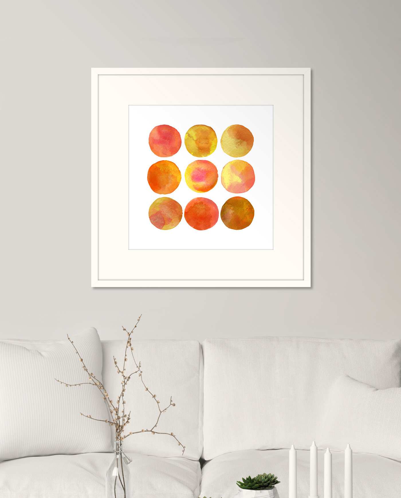George Oliver 'Colorsphere' Picture Frame Watercolor Painting Print ...