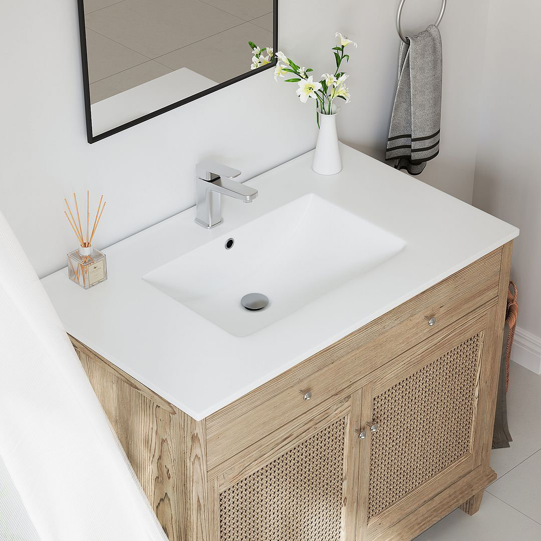 Eridanus Dayton 37" W x 22" D Vitreous China Vanity Top Sink in White ...