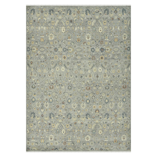 Bungalow Rose Hiller Traditional Hand-Knotted Iron Area Rug | Wayfair